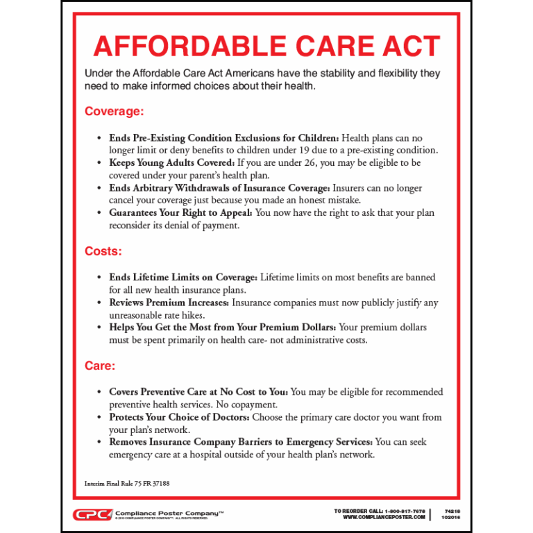 Affordable Care Act Poster - Compliance Poster Company