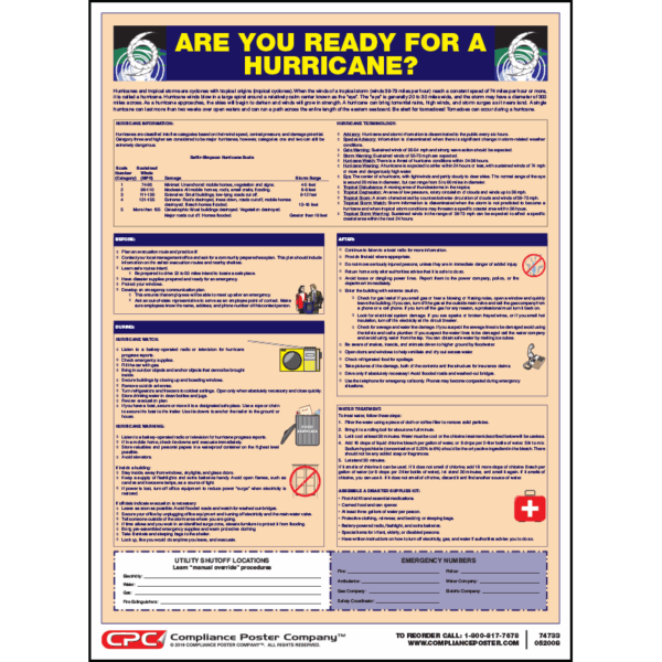 Hurricane Safety Poster - Compliance Poster Company