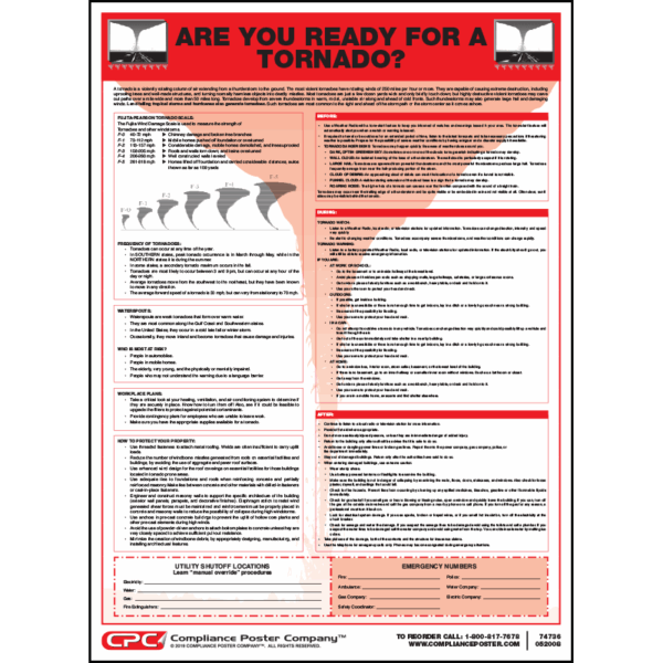 Tornado Poster - Compliance Poster Company