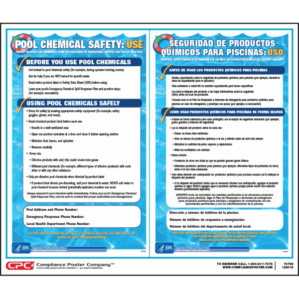 Pool Chemical Safety Poster | Free Shipping w/ Orders $50+