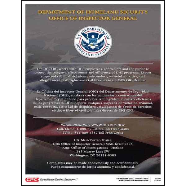 DHS OIG Whistleblower Poster | CPC