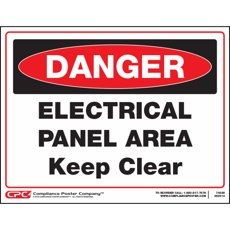 Danger Electrical Panel Area Sign | Electrical Panel Danger Sign ...