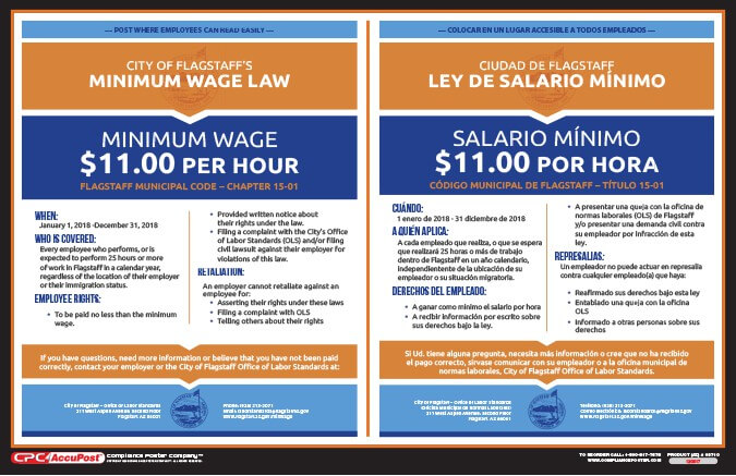 2018 Arizona Minimum Wage Posters Now Available!