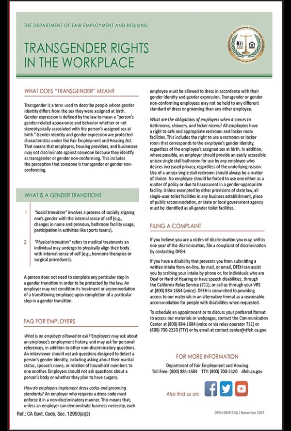 California Transgender Rights in the Workplace - Compliance Poster Company