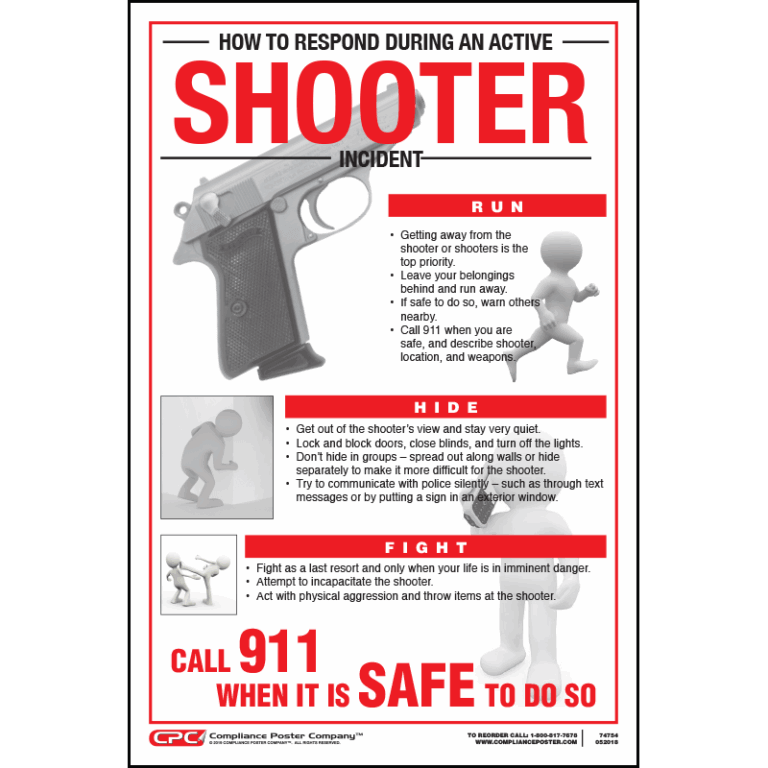 Active Shooter Poster | Free Shipping $50+ Orders