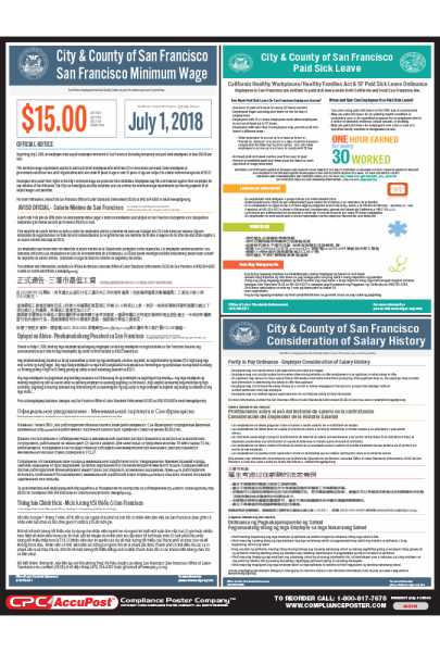 San Francisco Minimum Wage Poster - Compliance Poster Company