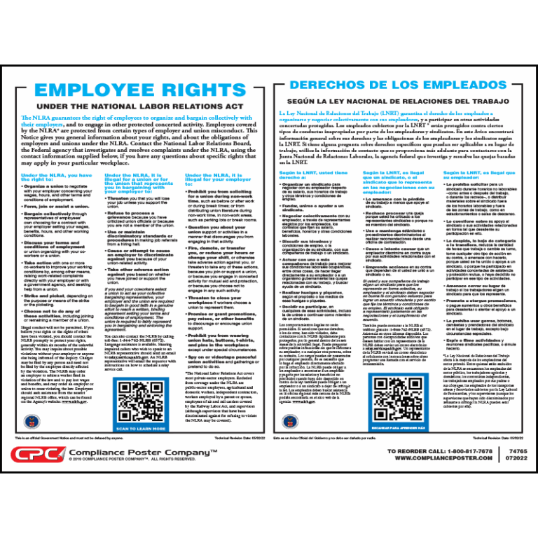 Employee Rights Under the National Labor Relations Act (NLRA) Poster