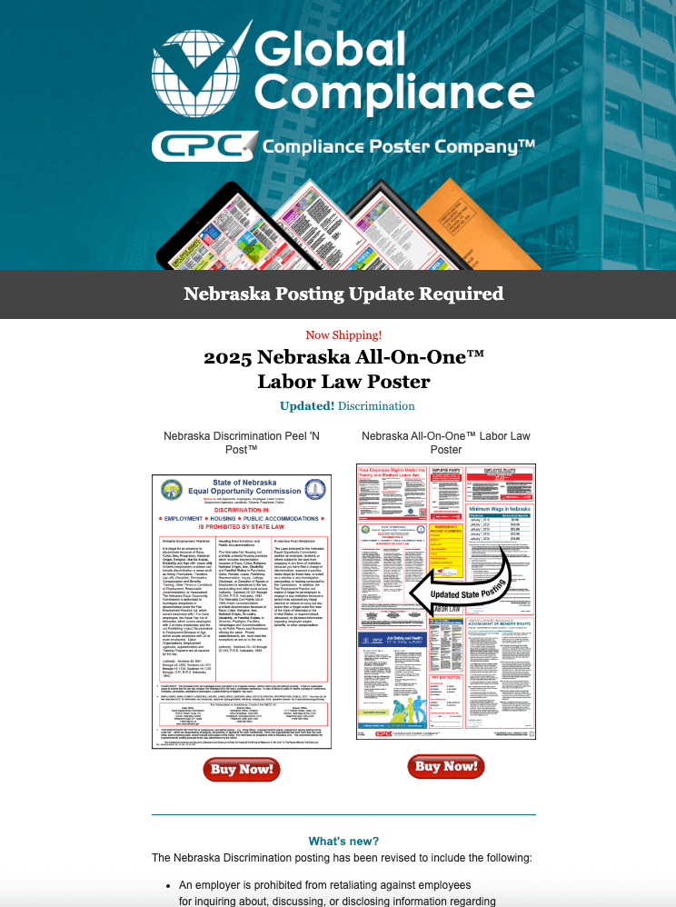 Nebraska 2025 Poster Change - Compliance Poster Company