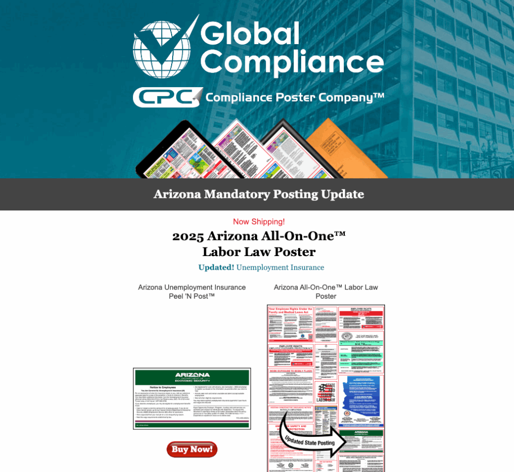 Arizona 2025 Poster Update - Compliance Poster Company