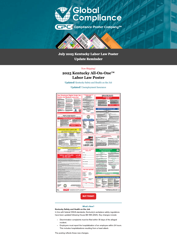 2025 Mandatory Kentucky Poster Update - Compliance Poster Company