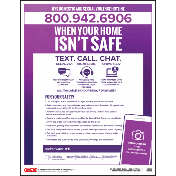 New York Domestic and Sexual Violence Hotline Poster
